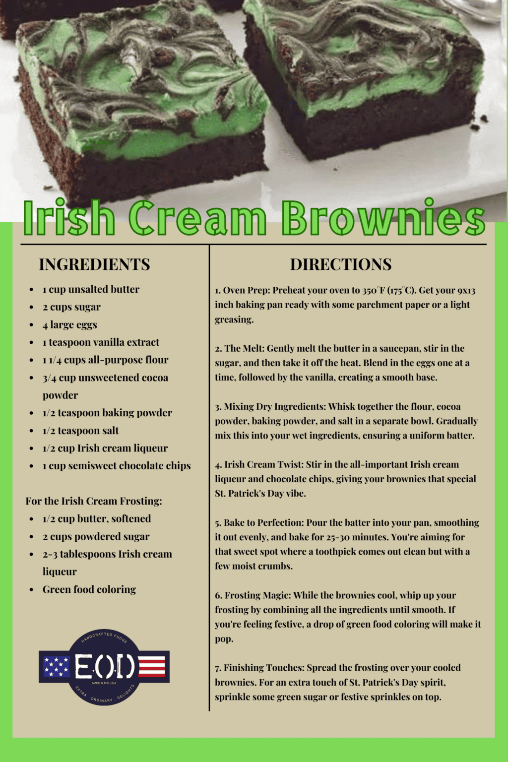 Celebrate St. Patrick's Day With Irish Creme Brownies - Extra Ordinary ...